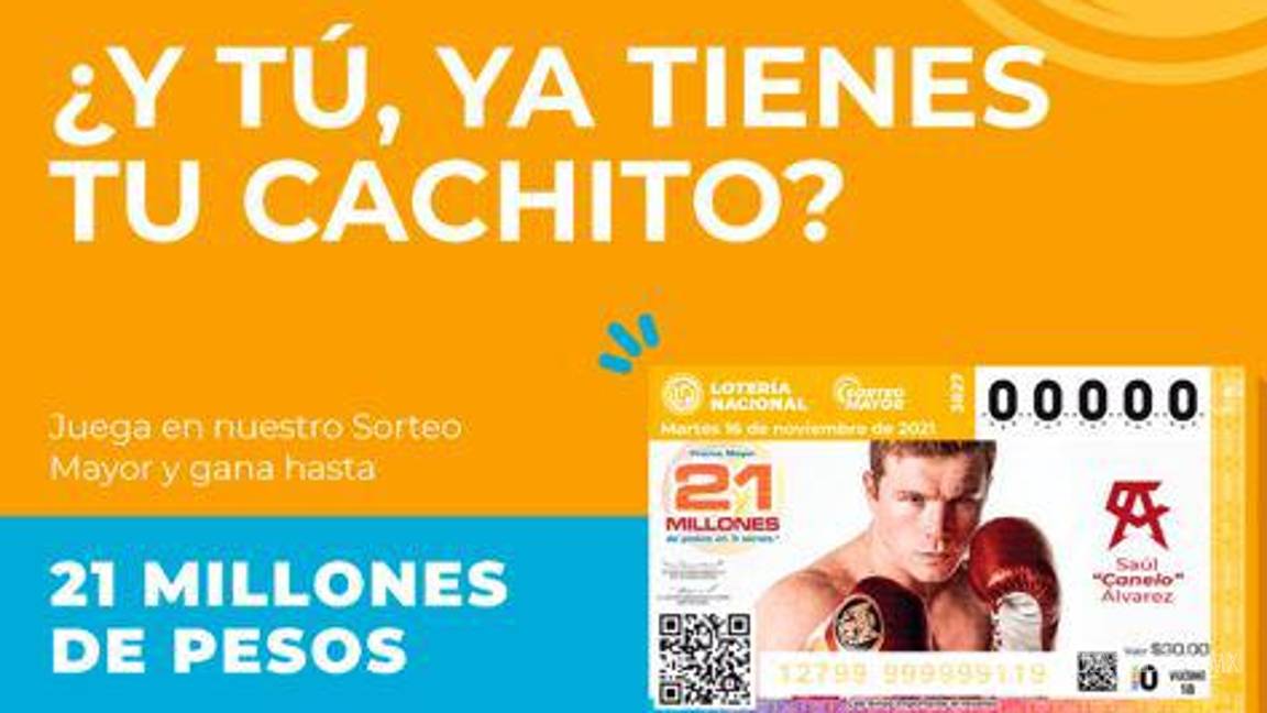 Lotería Nacional lanza ‘cachito’ con la imagen del ‘Canelo’ Álvarez