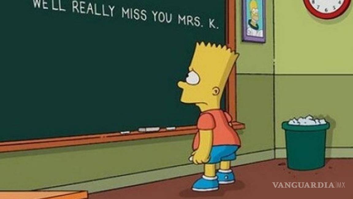 Bart Simspon rinde homenaje a Edna Krabappel
