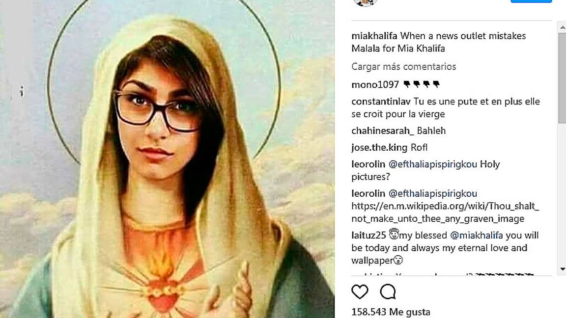 Ex estrella porno Mia Khalifa se 'disfraza' de Virgen María