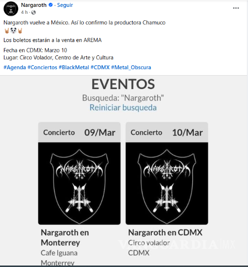 Nargaroth sorprende a México con dos fechas imprevistas de concierto