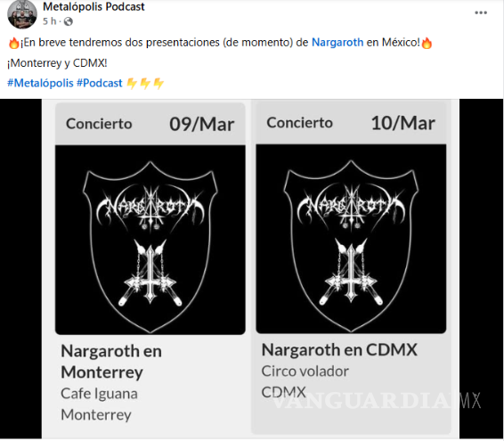 Nargaroth sorprende a México con dos fechas imprevistas de concierto