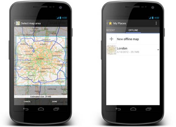 Google Maps, disponible sin conexión en nueva versión para Android