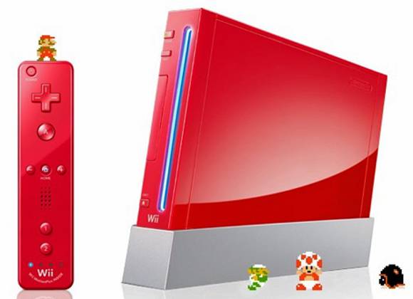 Nintendo Wii de rojo por aniversario de Super Mario