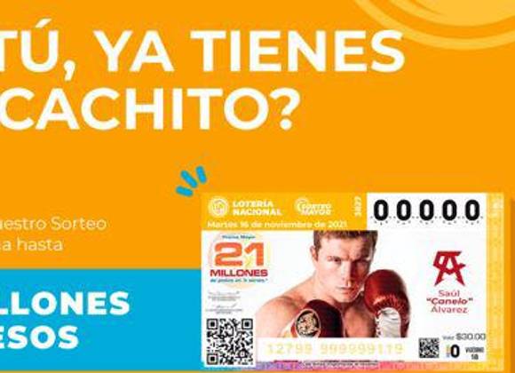 Lotería Nacional lanza ‘cachito’ con la imagen del ‘Canelo’ Álvarez