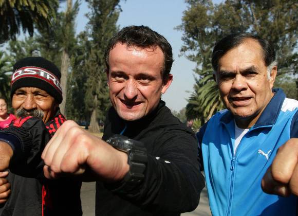 Van ‘Lupe’ Pintor y ‘Pipino’ Cuevas con Mikel Arriola