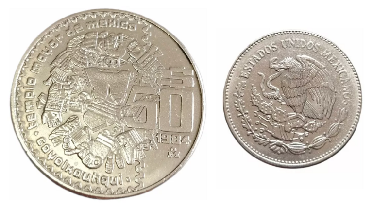 Moneda antigua de 50 pesos mexicano que se vende en 25 mil pesos