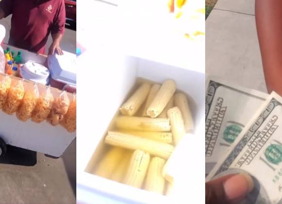 Hombre le compra todos los elotes a vendedor mexicano en EU y se hace viral