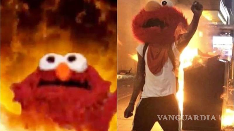 Del meme a la vida real... Elmo en llamas se suma a las protestas por ...