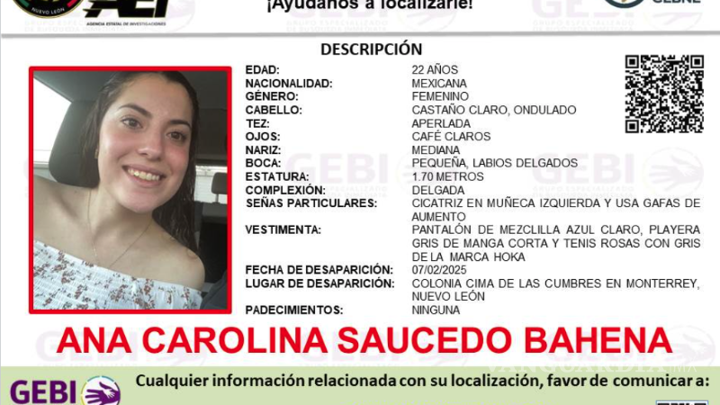 Piden ayuda para localizar a Ana Carolina Saucedo, joven desaparecida ...