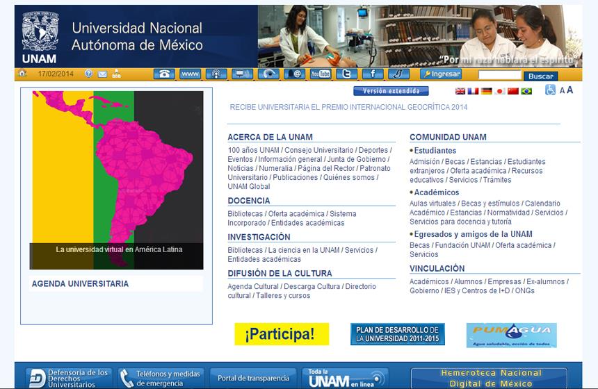 Portal de la UNAM, entre los más visitados del mundo