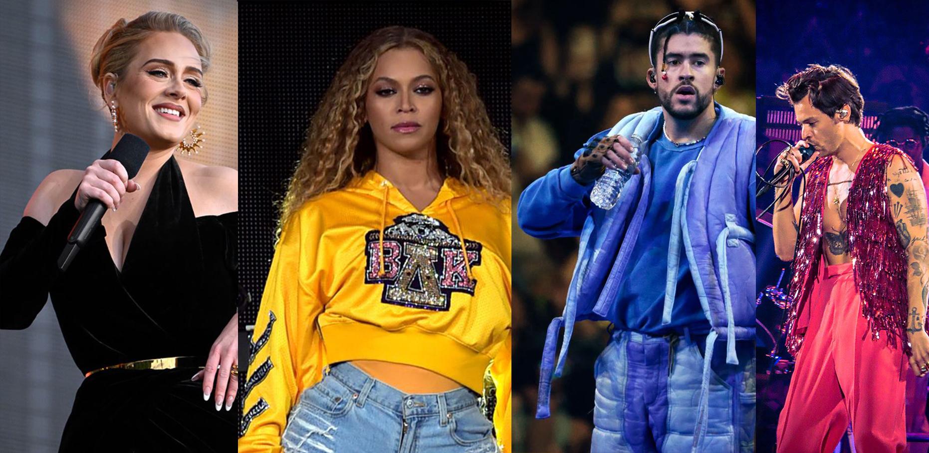Disputan el premio al ‘Mejor Álbum del Año’ en los Grammy Beyoncé, Bad Bunny y Adele - Lado.mx